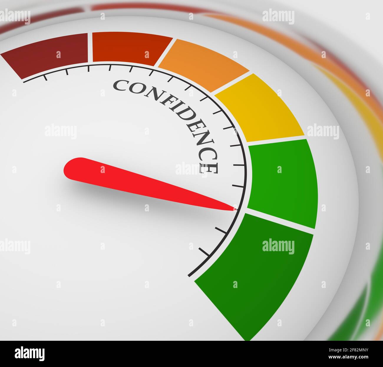 Confidence level scale with arrow. The measuring device icon. Sign ...