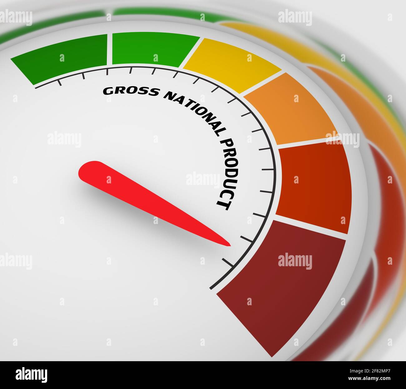 GNP - Gross National Product progress. Scale with arrow. The measuring ...