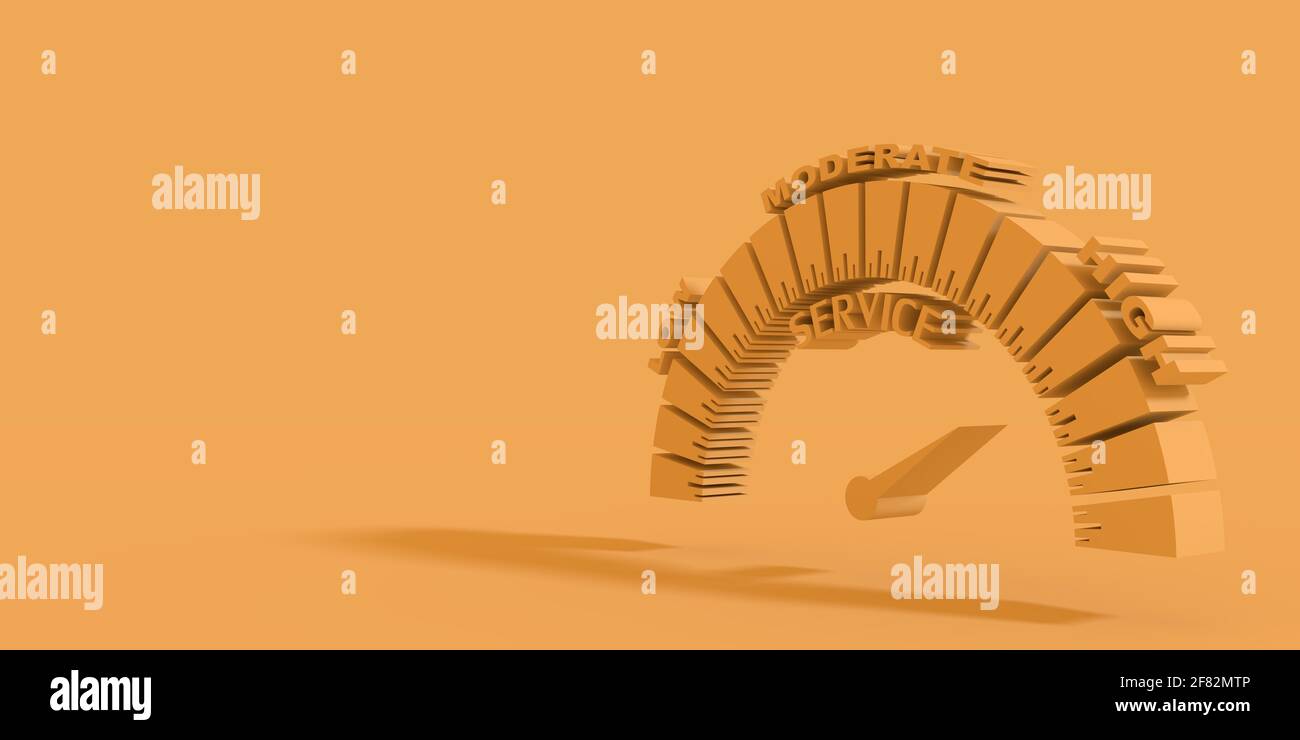 Scale with arrow. Service level measuring device icon. Sign tachometer ...