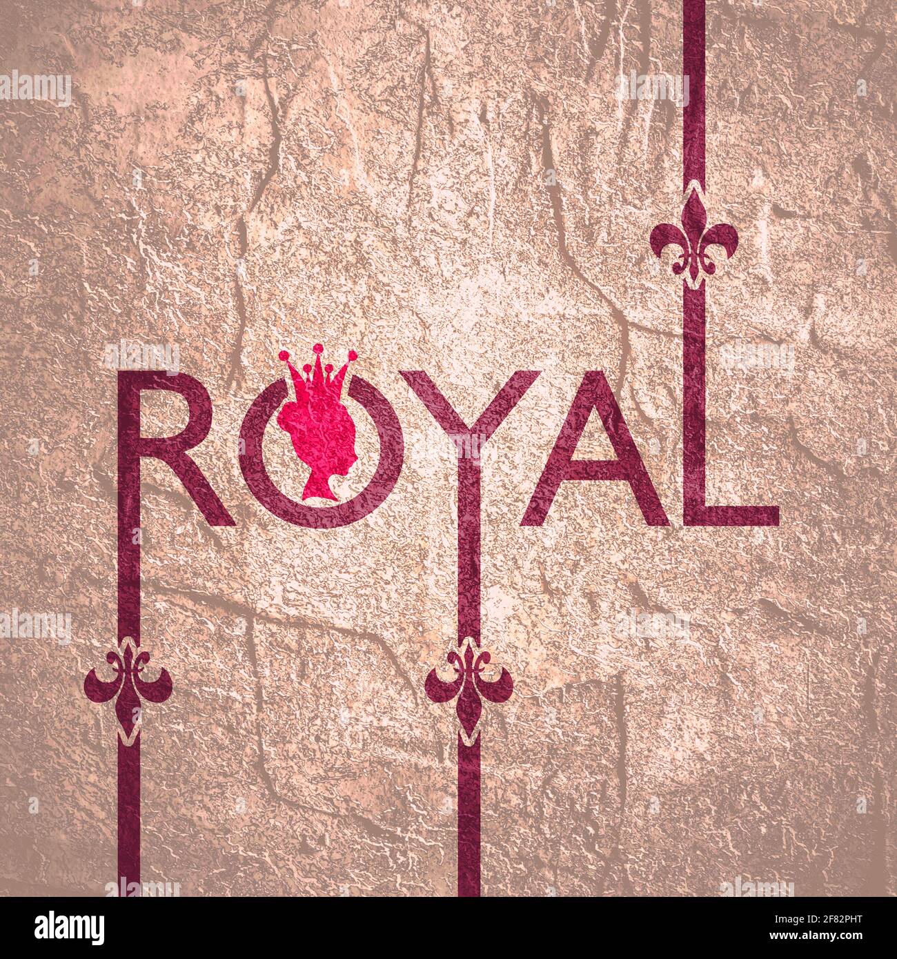 Royal club luxury emblem. Royal word. Princess head silhouette with ...