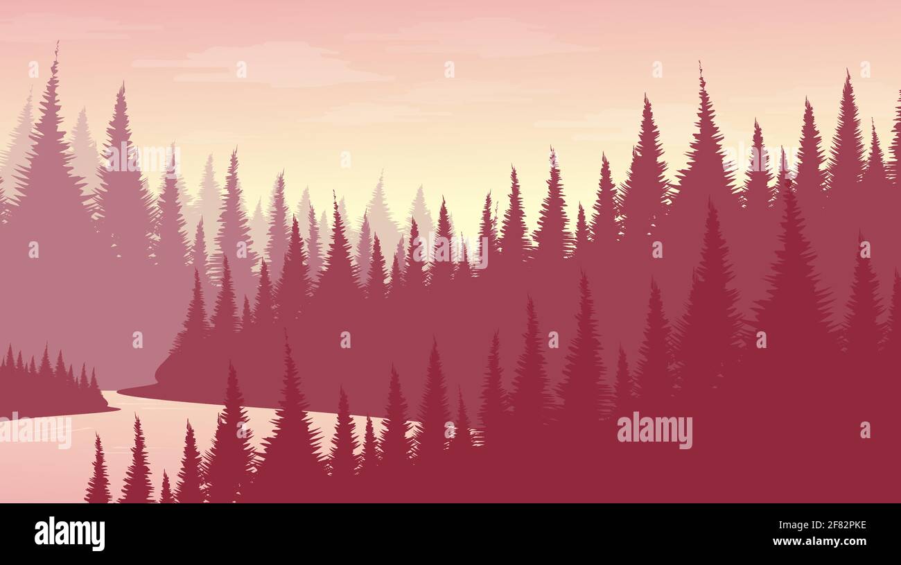 Pink sky mist on Stock Vector Images - Alamy