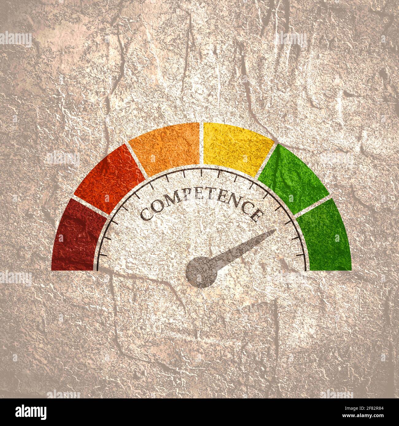 Competence level scale with arrow. The measuring device icon. Sign ...