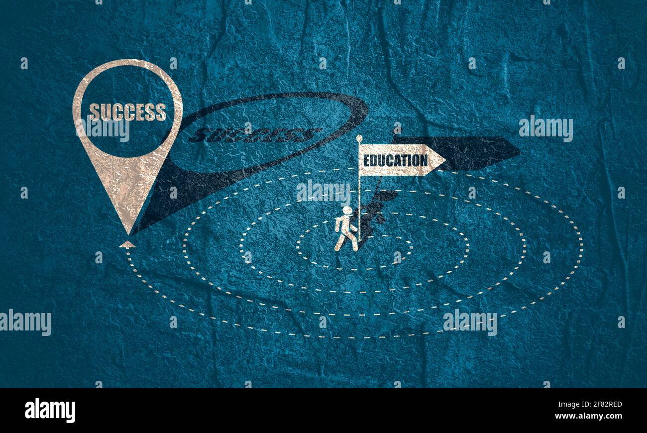 Business and education concept. Pathway from startup to success Stock ...