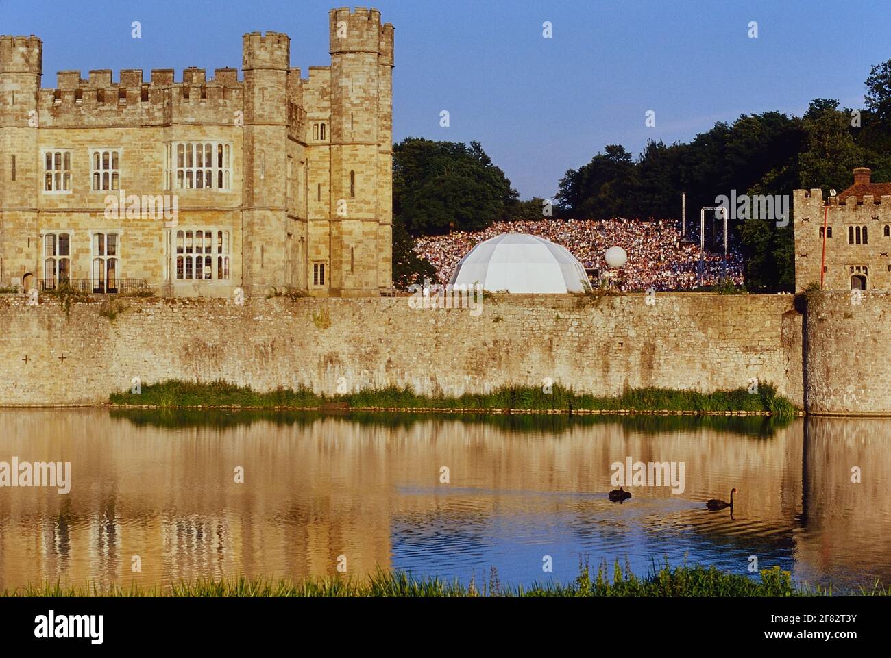 Outdoor summer concert at Leeds Castle, Kent, England, UK Stock Photo ...