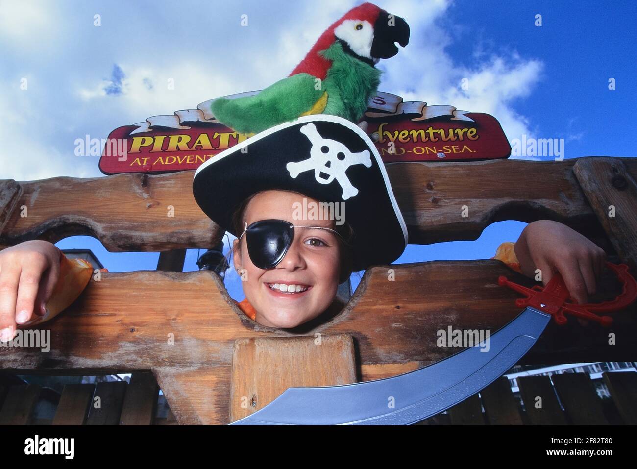 Pirate's Adventure Golf pillory. Adventure Island, Southend, Essex ...