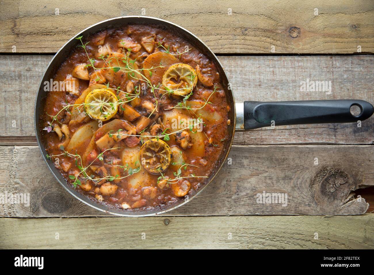 A stew made from cuttlefish, Sepia officinalis, that were caught in the ...