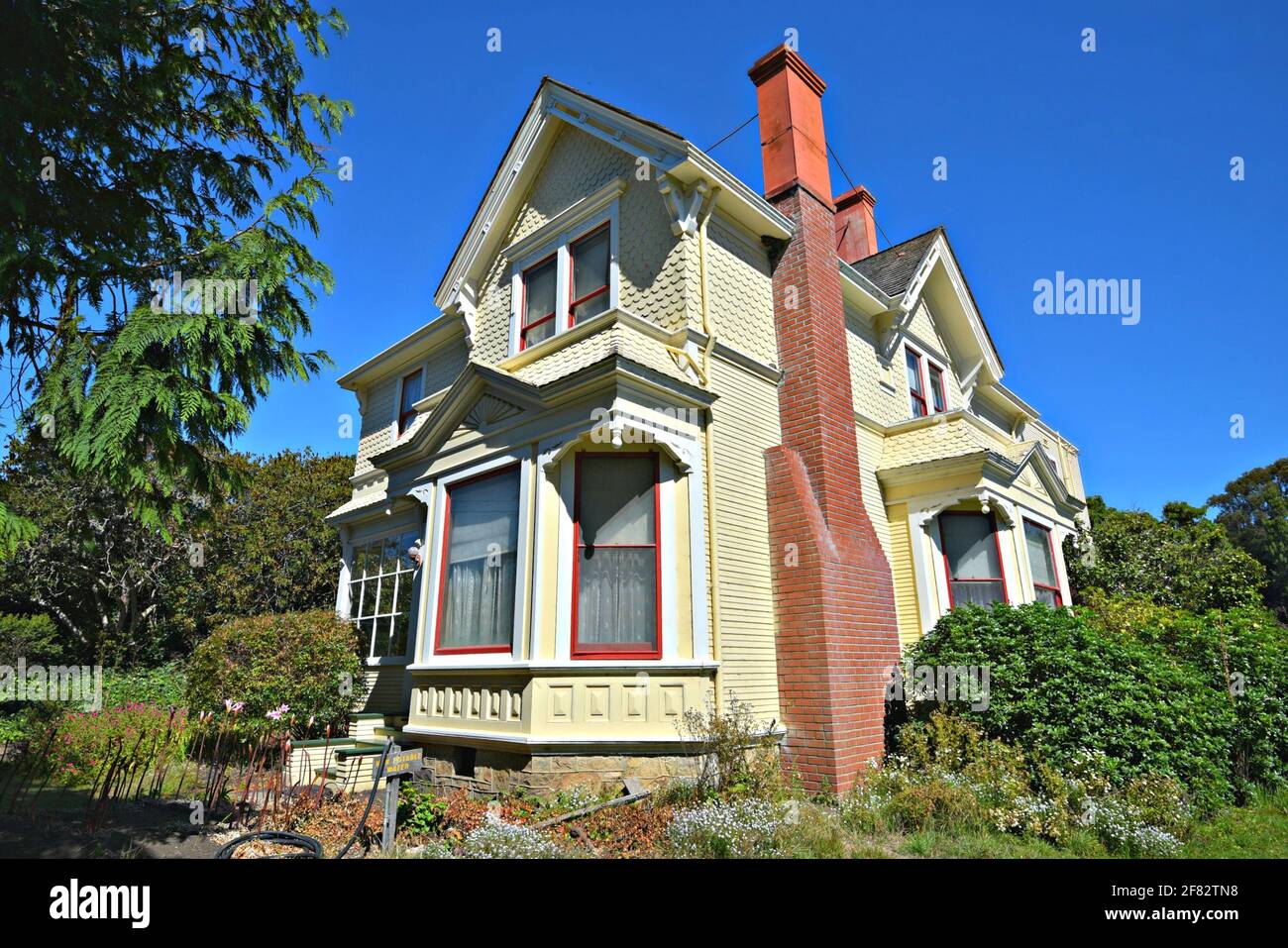 Landscape with view of restored Victorian style buildings on the ...
