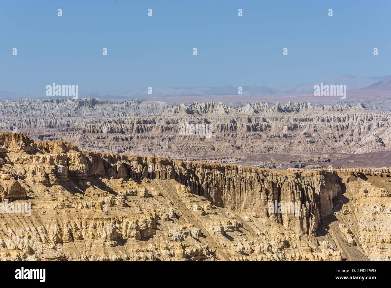 Eroded landscape and rock towers in Zanda soil forest Stock Photo - Alamy