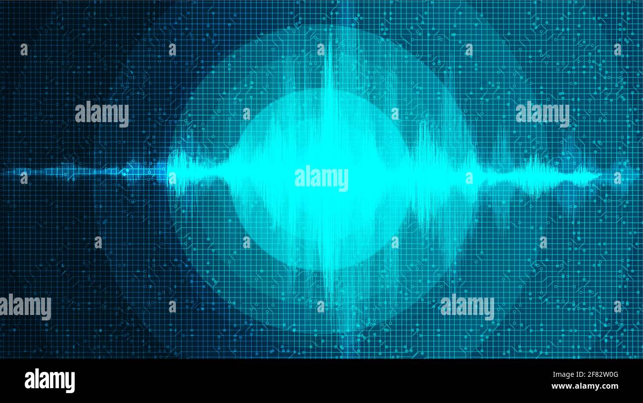 Digital Sound Wave Background with Circle Vibration,technology and ...