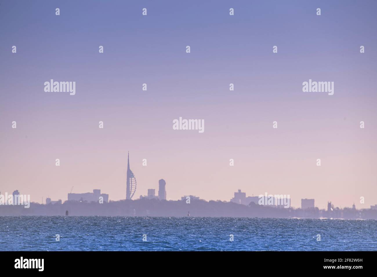 The Spinnaker Tower in Porttsmouth, taken from the Isle of Wight at ...
