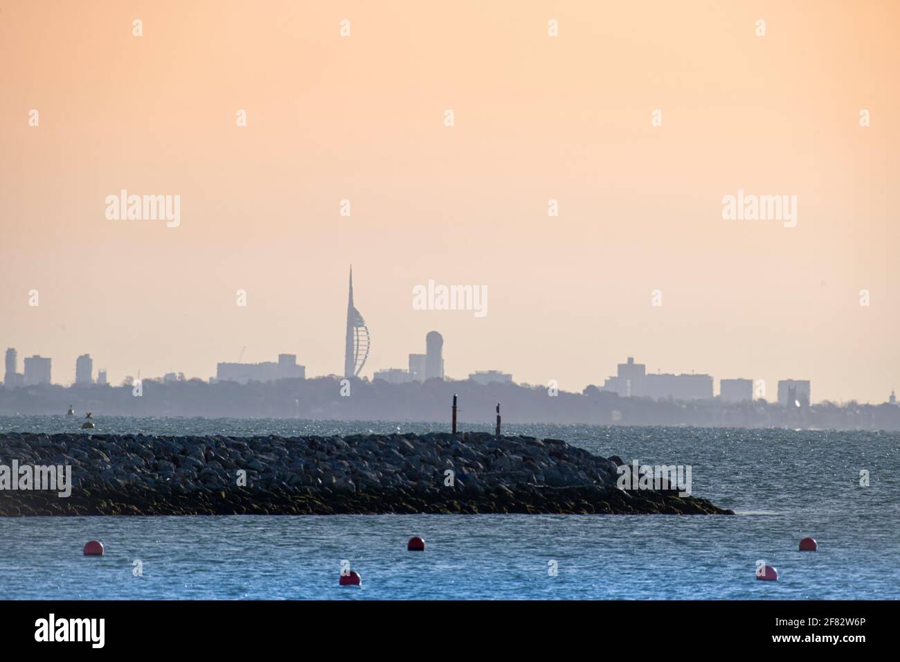 The Spinnaker Tower in Porttsmouth, taken from the Isle of Wight at ...
