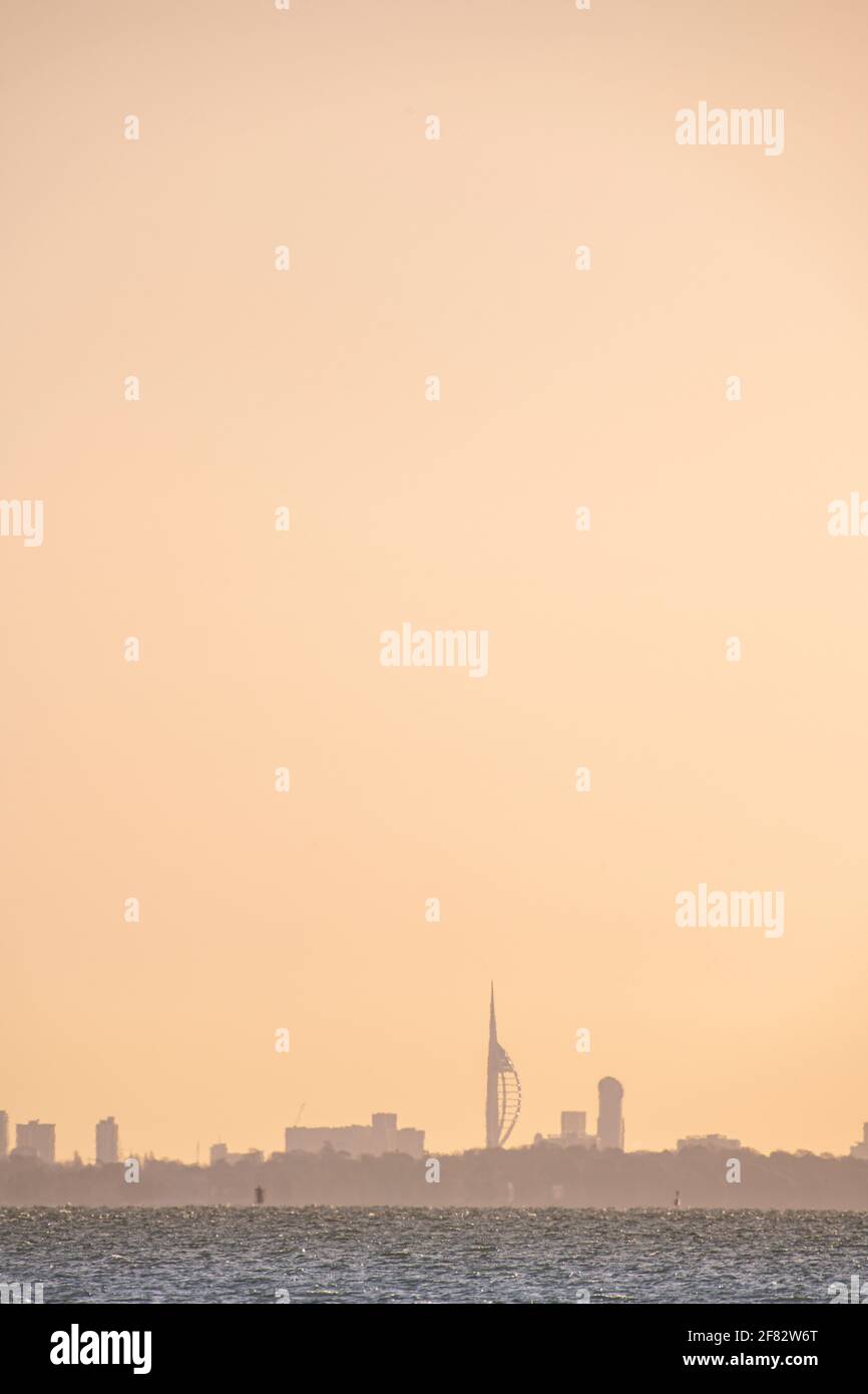 The Spinnaker Tower in Porttsmouth, taken from the Isle of Wight at ...