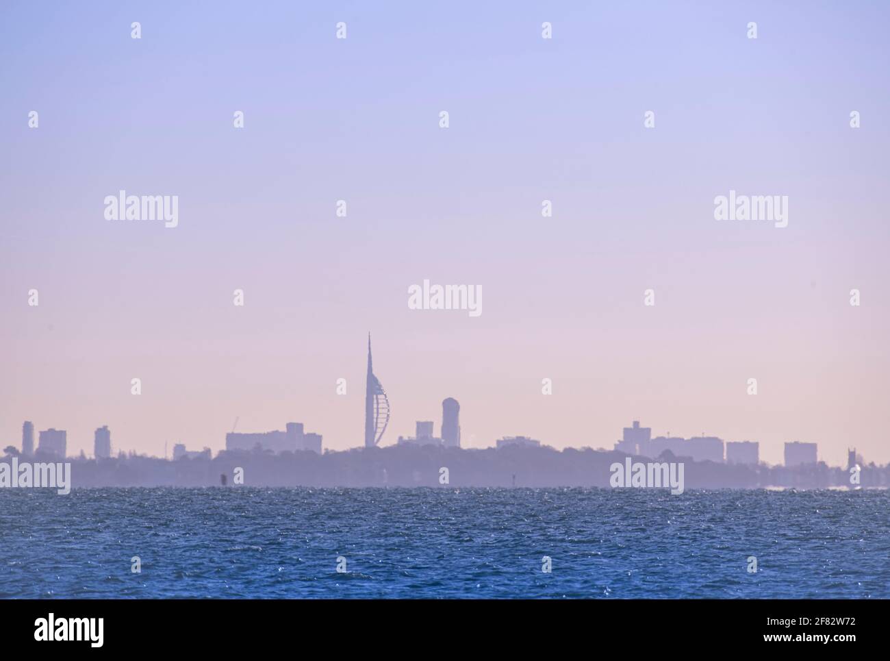The Spinnaker Tower in Porttsmouth, taken from the Isle of Wight at ...