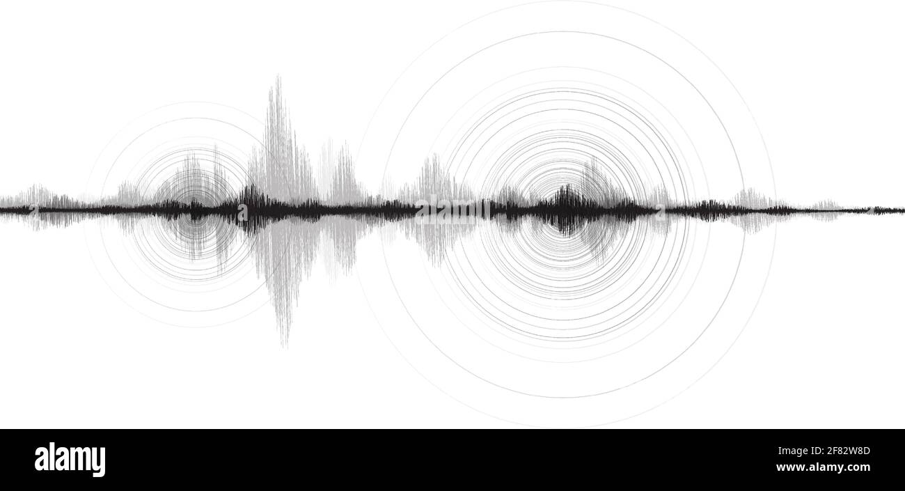 Black and white Mini Earthquake Wave With Circle Vibration Line White ...