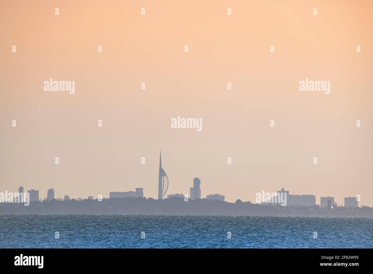 The Spinnaker Tower in Porttsmouth, taken from the Isle of Wight at ...