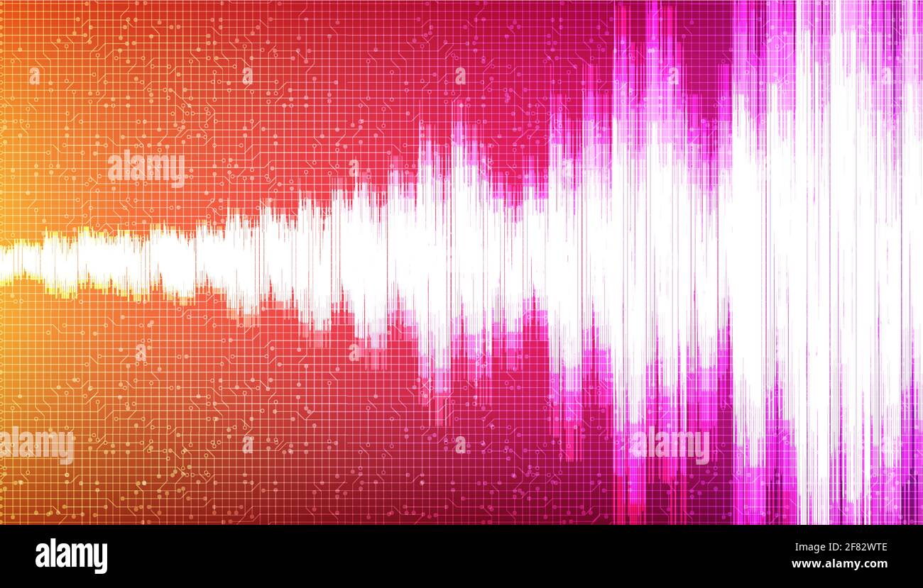 Digital Sound Wave Low and Hight richter scale on Light Blue Background ...