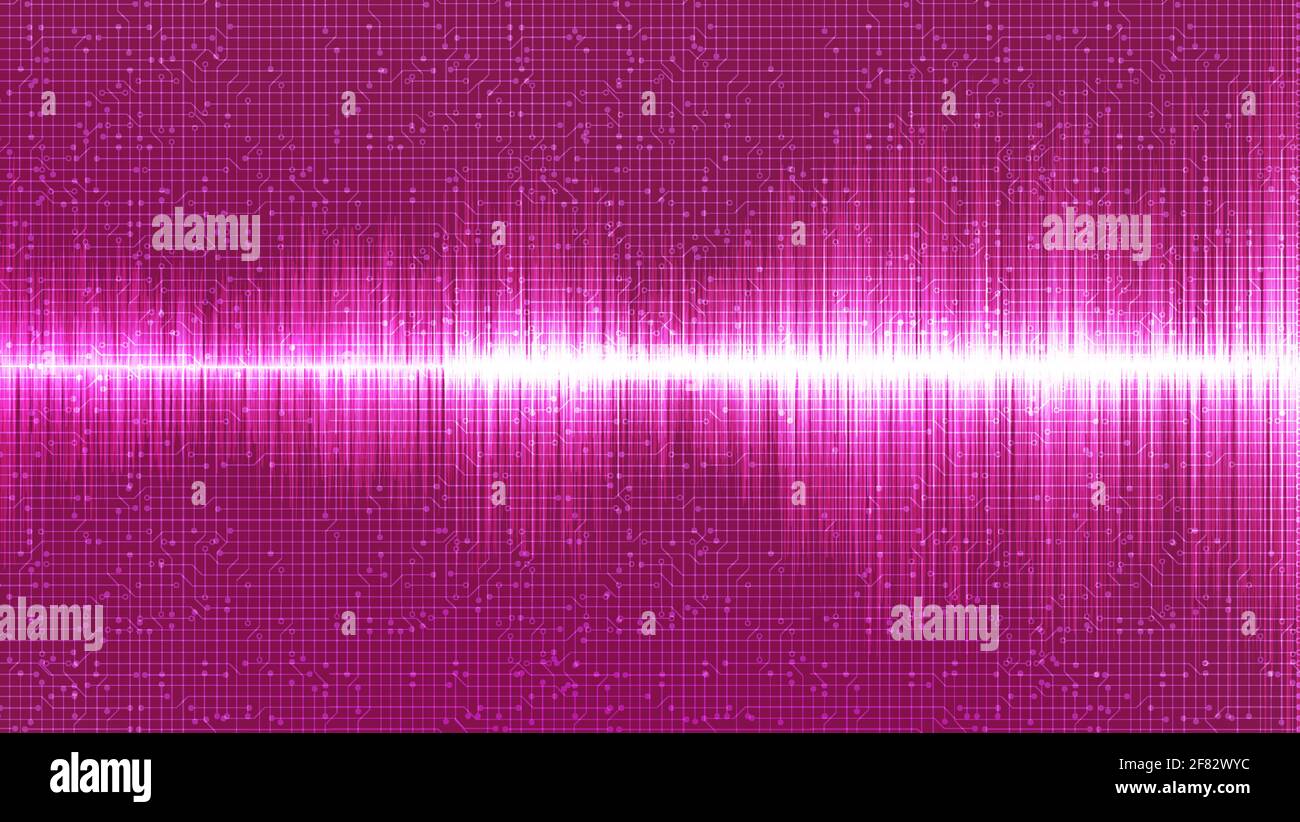 Pink Digital Sound Wave Background,Music and Hi-tech diagram concept ...