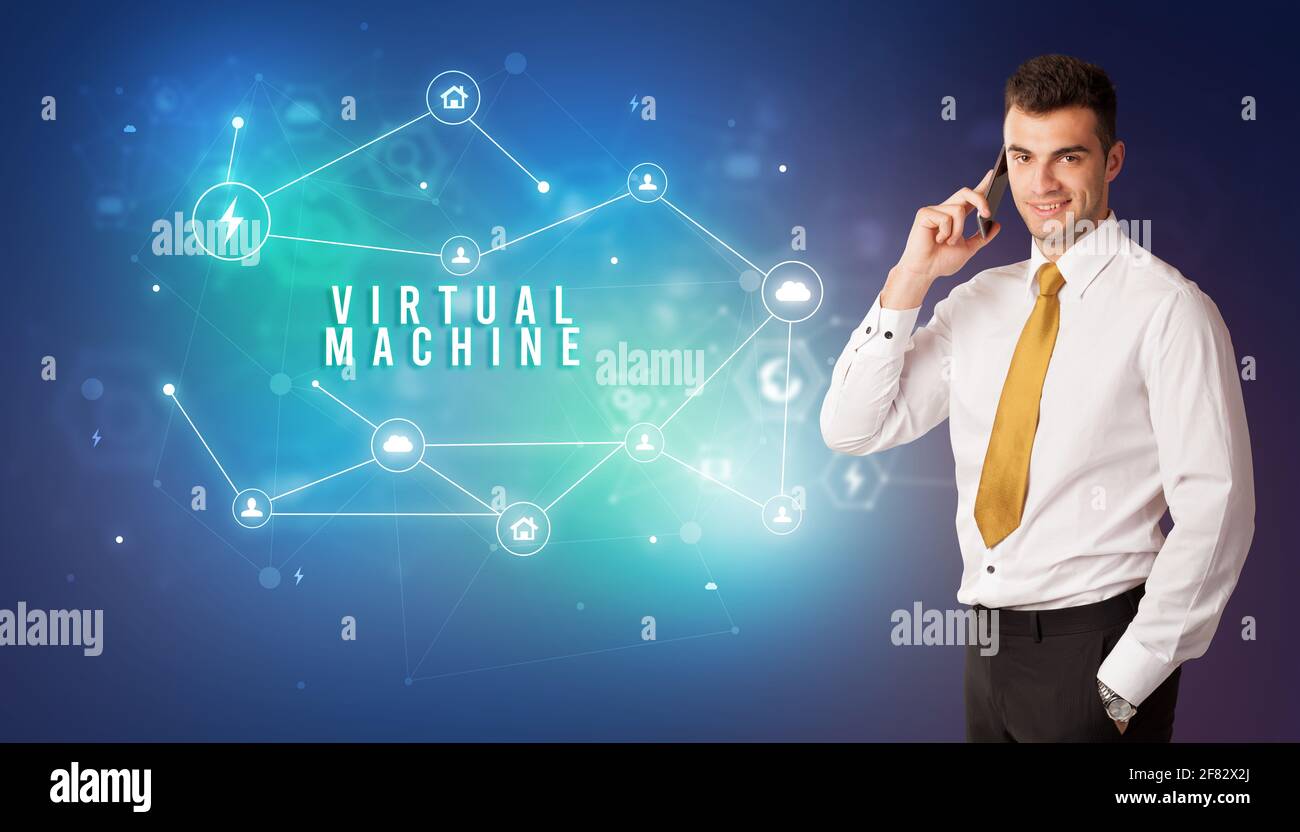 Businessman thinking about technology concept Stock Photo - Alamy