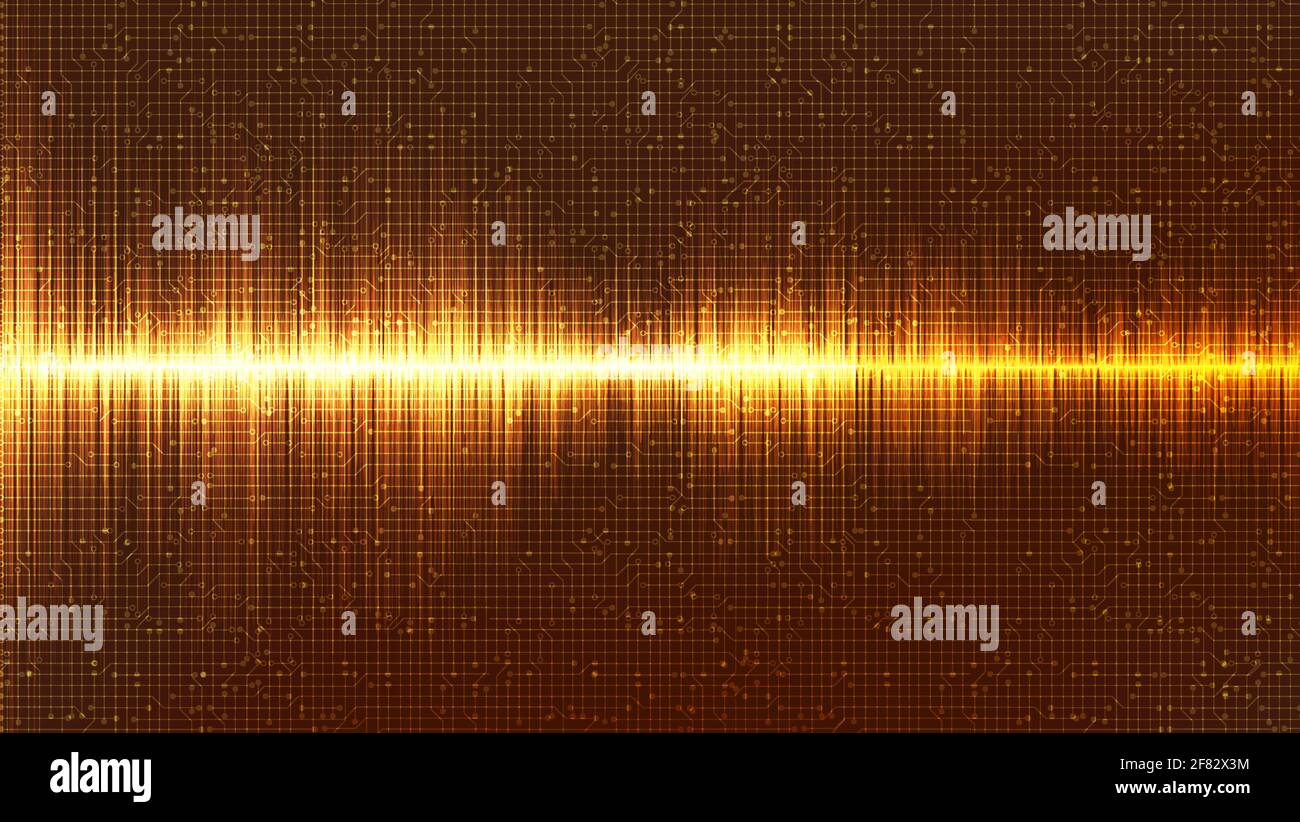 Gold Digital Sound Wave Background,Music and Hi-tech diagram concept ...