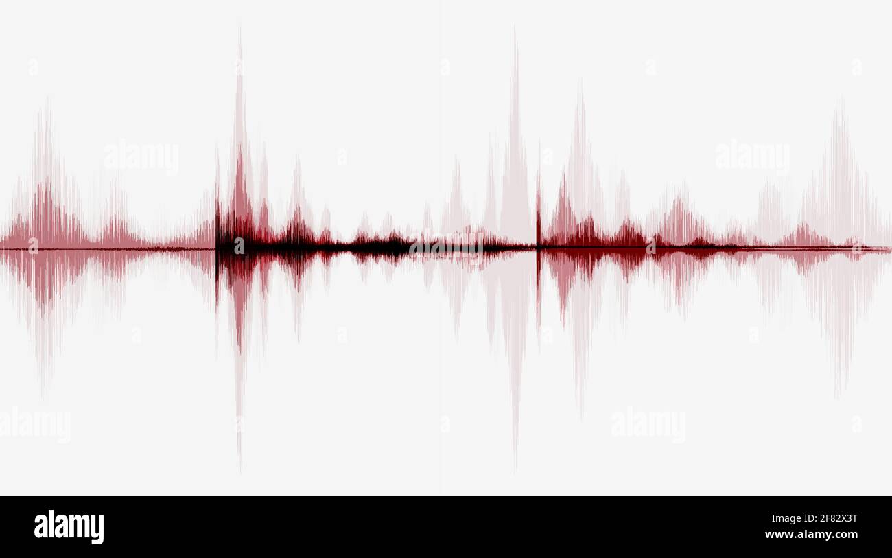 Blood Red Digital Sound Wave on gray Background,technology and ...
