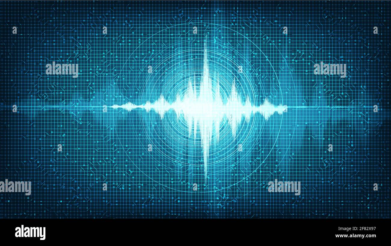 Hi-Tech Digital Sound Wave Low and Hight richter scale with Circle ...