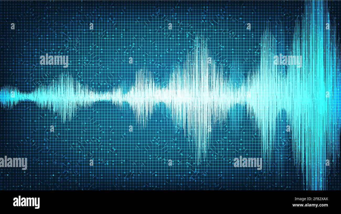 Light Digital Sound Wave on Technology Background,Hi tech and music ...