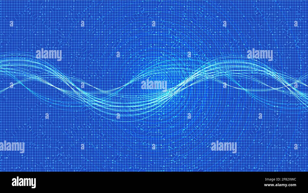 Electronic Sound wave with digital circle Background,earthquake wave ...