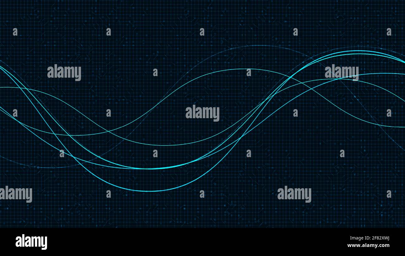 Light Digital Sound wave on technology background,Flowing concept ...