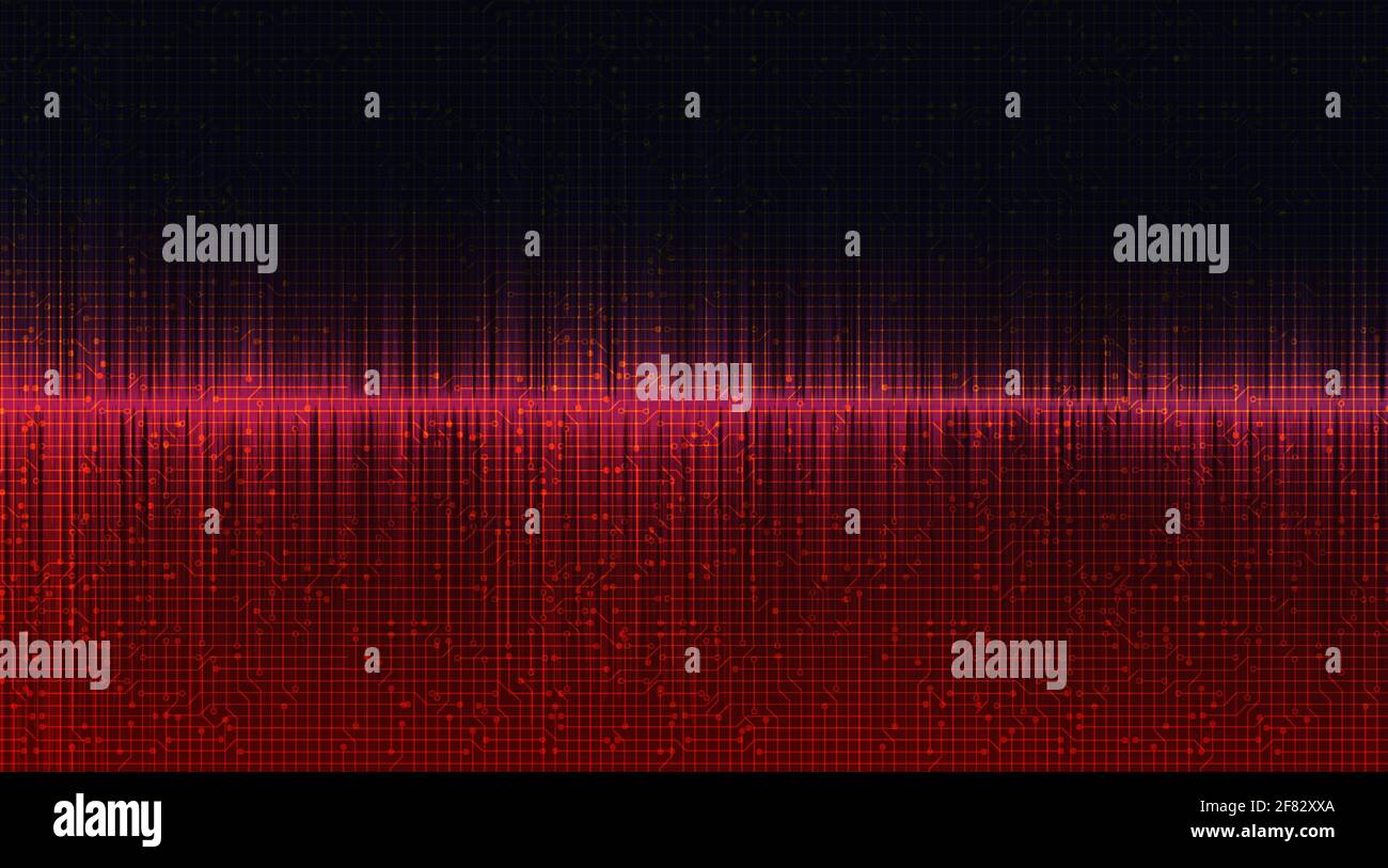 Red and Black Digital Sound Wave Low and Hight richter scale on Red ...