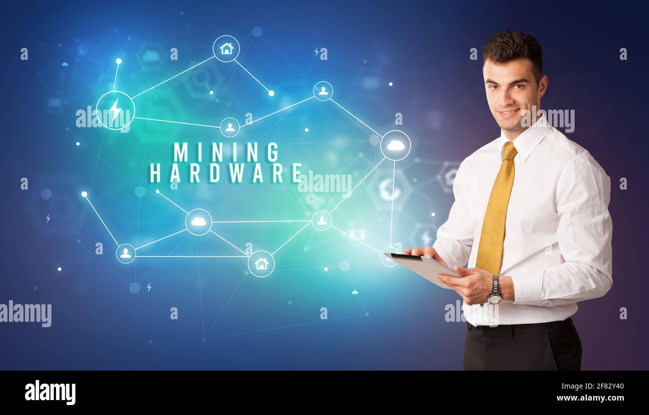Businessman thinking about technology concept Stock Photo - Alamy