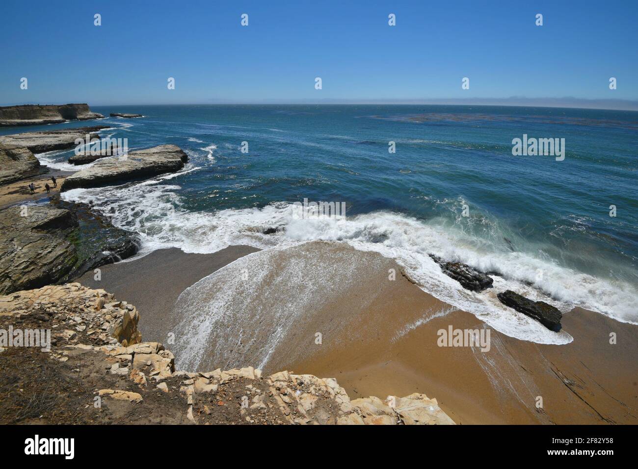 Scenic rocky seascape with an isolated sandy beach at Wilder Ranch ...