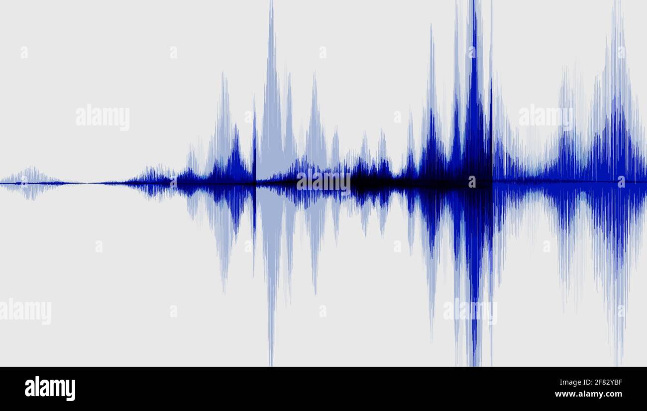 Waving Blue Digital Sound Wave on white Background,technology and ...