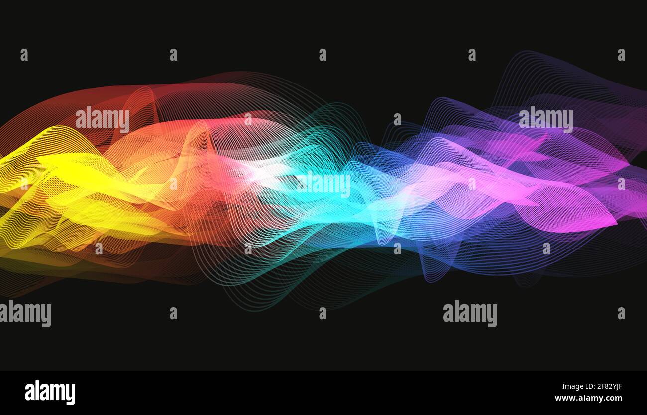 Modern Colorful Digital Sound Wave on Black background vector Stock ...