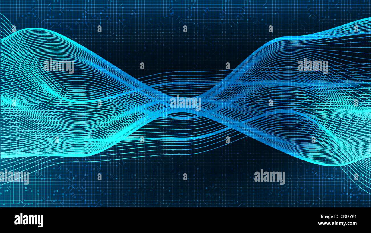 Dark Blue Digital Sound Wave and earthquake wave concept,design for ...