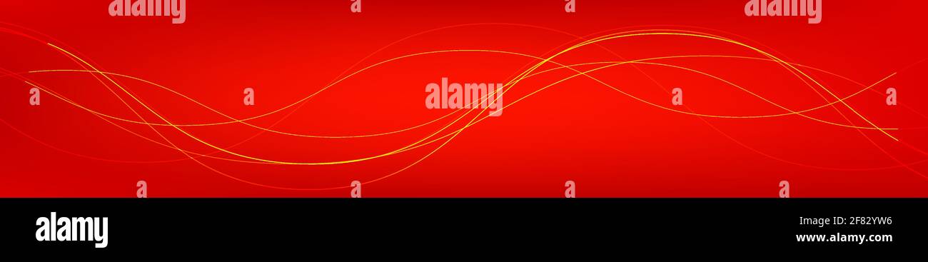 Panorama Red Digital Sound wave on technology background,Flowing ...