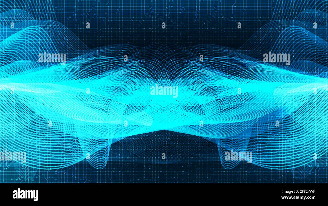 Waving Digital Sound Wave and earthquake wave concept,design for music ...