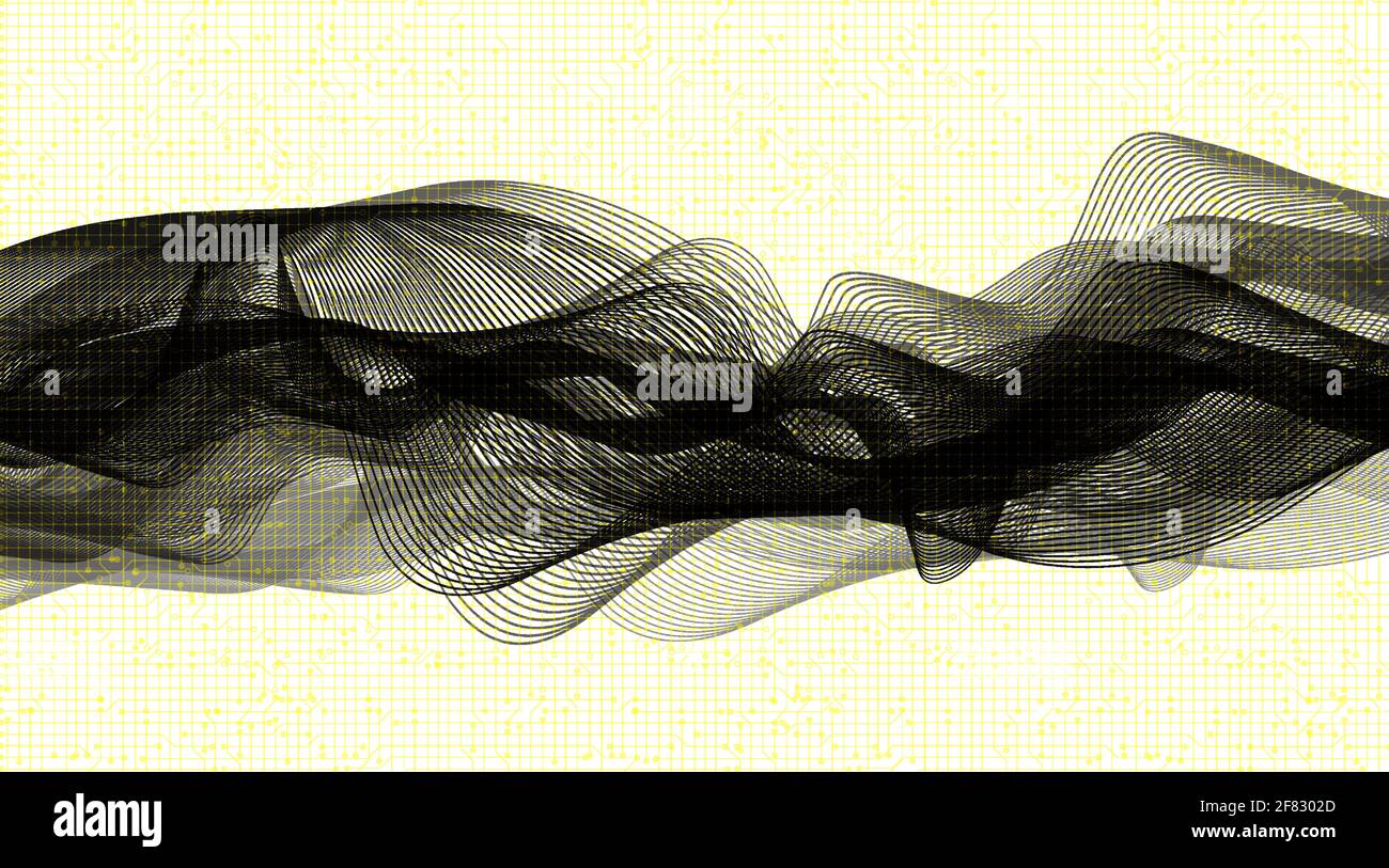 Waving Digital Sound Wave on white background vector Stock Vector Image ...