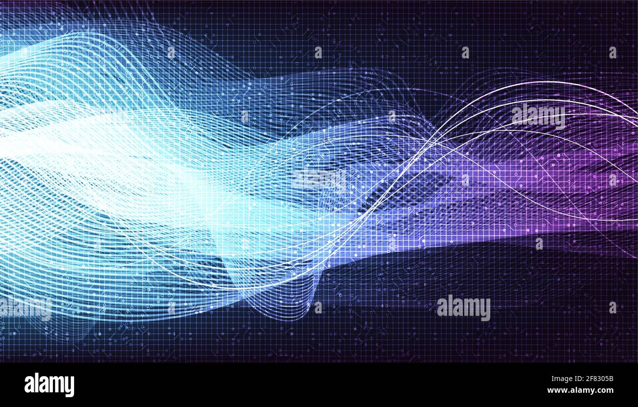 Light Violet Digital Sound Wave with on Ultra Violet Background ...