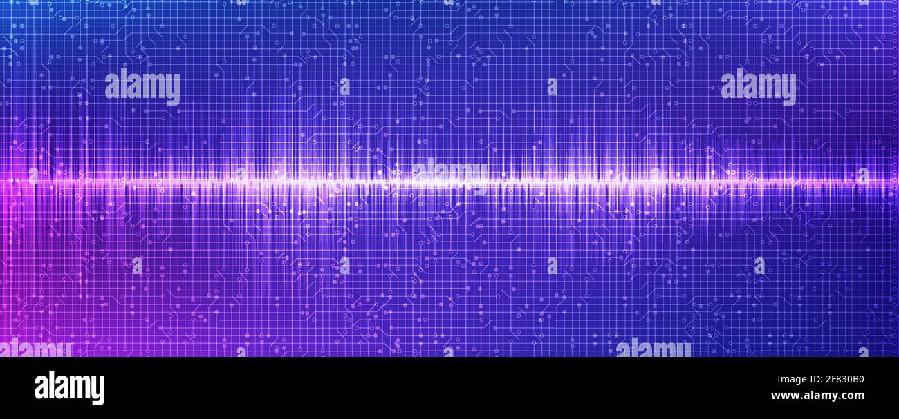 Dark Violet Digital Sound Wave and earthquake wave concept,design for ...