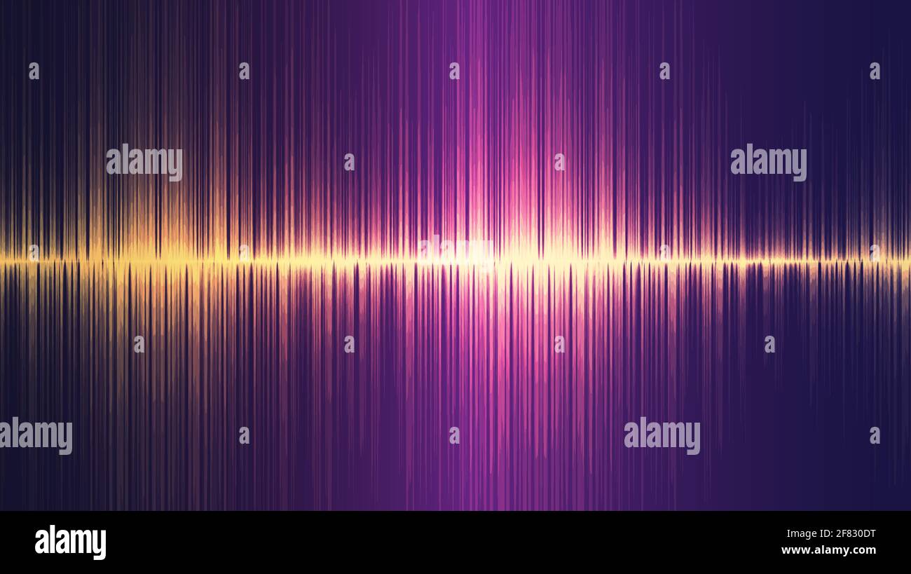 Golden UltraSonic Sound Wave Background,technology and earthquake wave ...