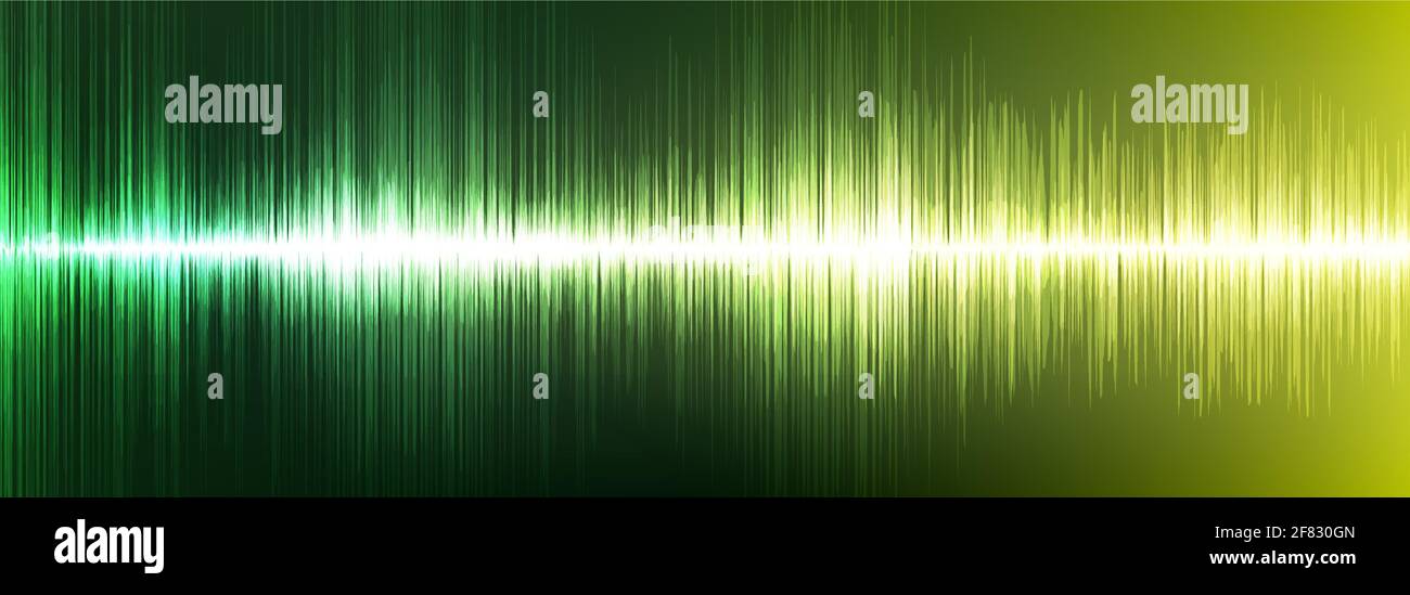 Panorama Digital Sound Wave on light green Background,Technology Wave ...