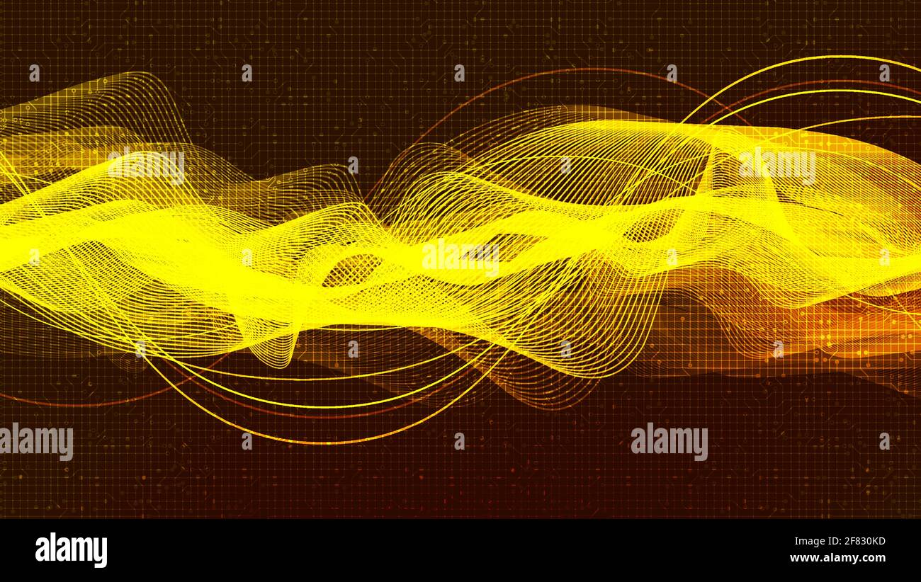 Light Gold Digital Sound Wave Technology and earthquake wave concept ...