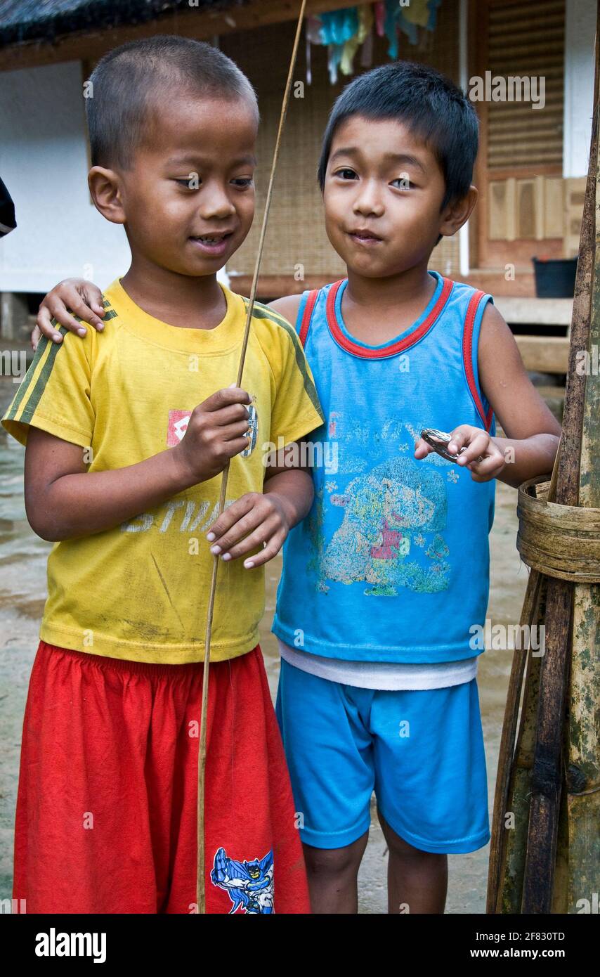 Kampung Naga kids Stock Photo - Alamy