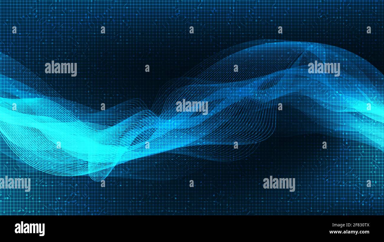 Waving Digital Sound Wave and earthquake wave concept,design for music ...