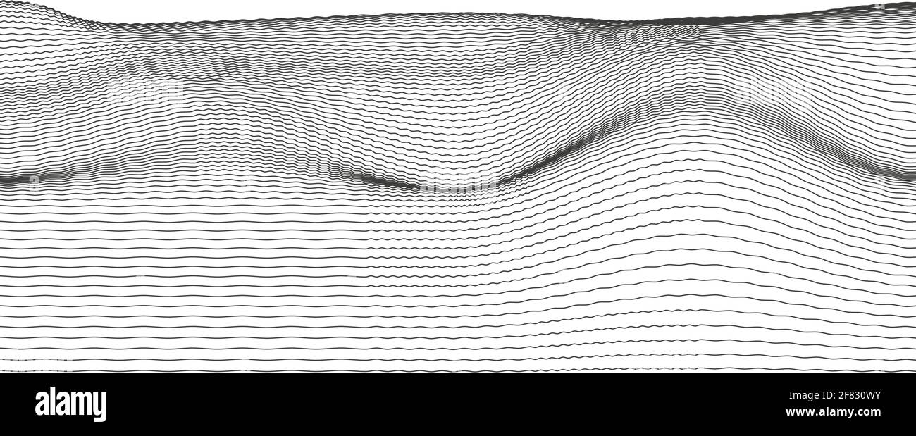 Black Dynamic line on White background,Digital Sound Wave concept ...