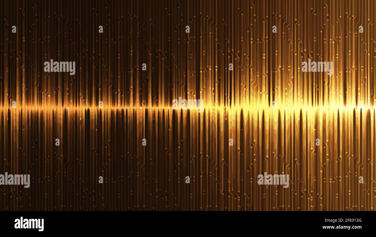 Gold Sound wave Background,technology and earthquake wave diagram ...
