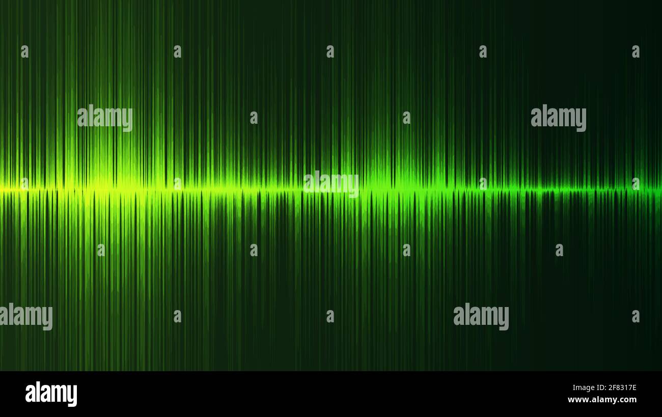 Green UltraSonic Sound Wave Background,technology and earthquake wave ...