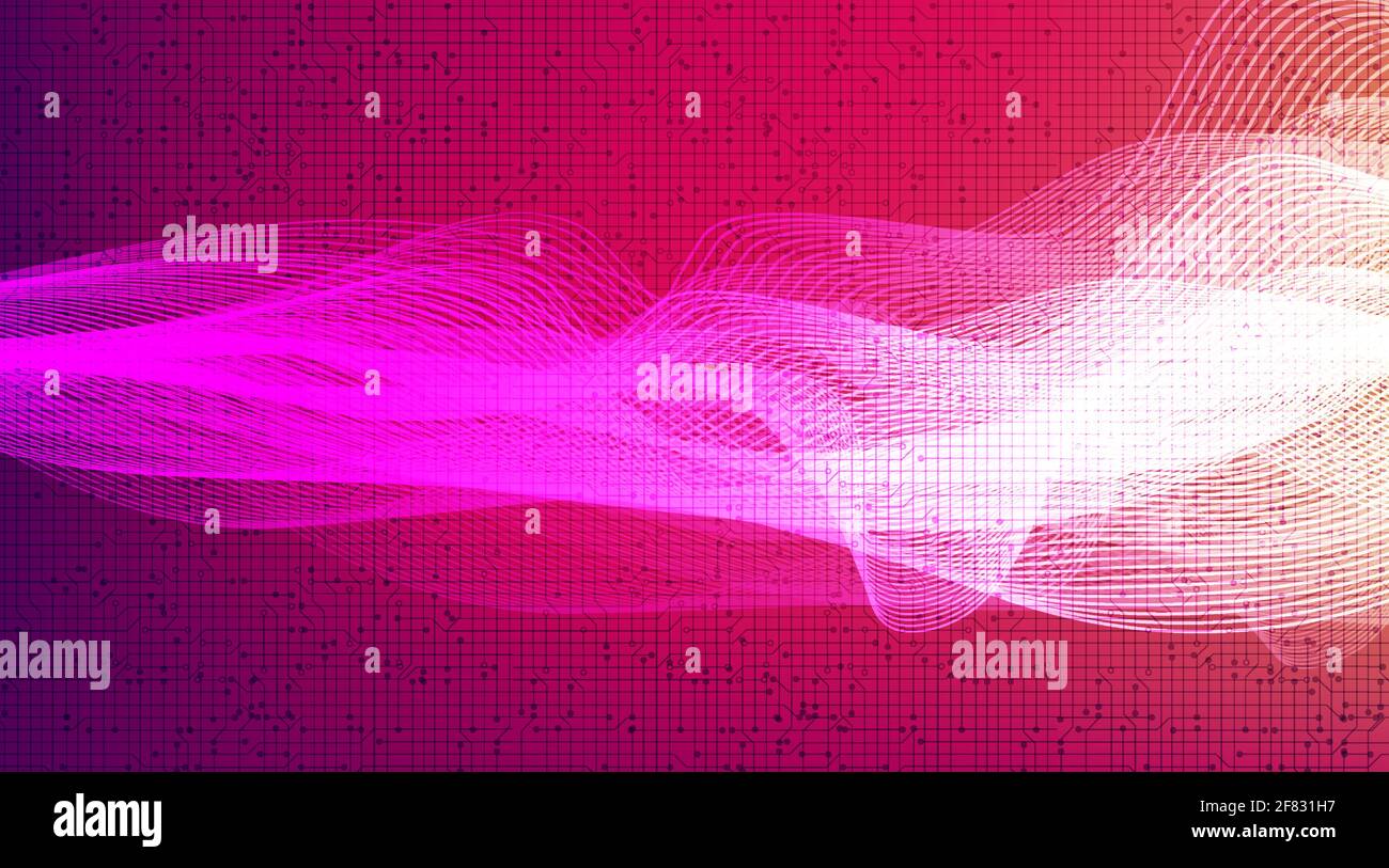 Digital Sound Wave on Pink Background,Technology Wave concept,design ...