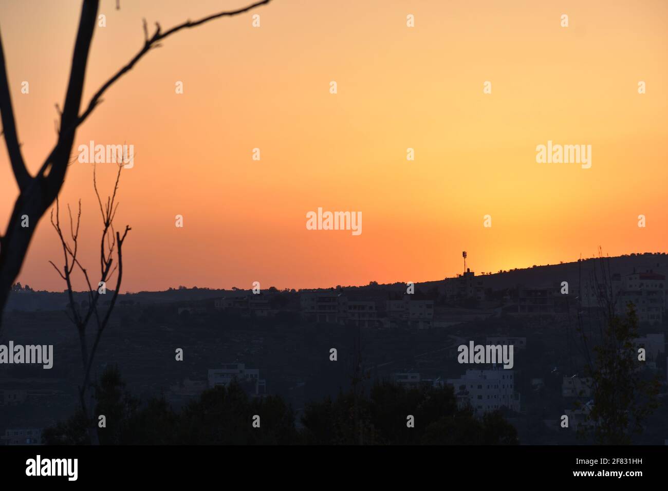 Sunset over Beit Iksa Stock Photo - Alamy