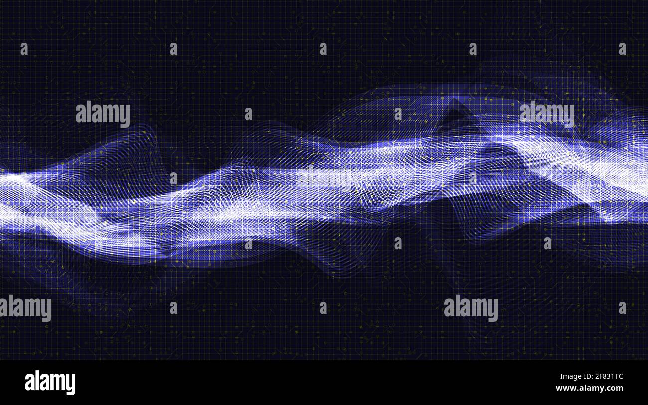Dark Sound Wave on Purple Background,Technology Wave concept,design for ...